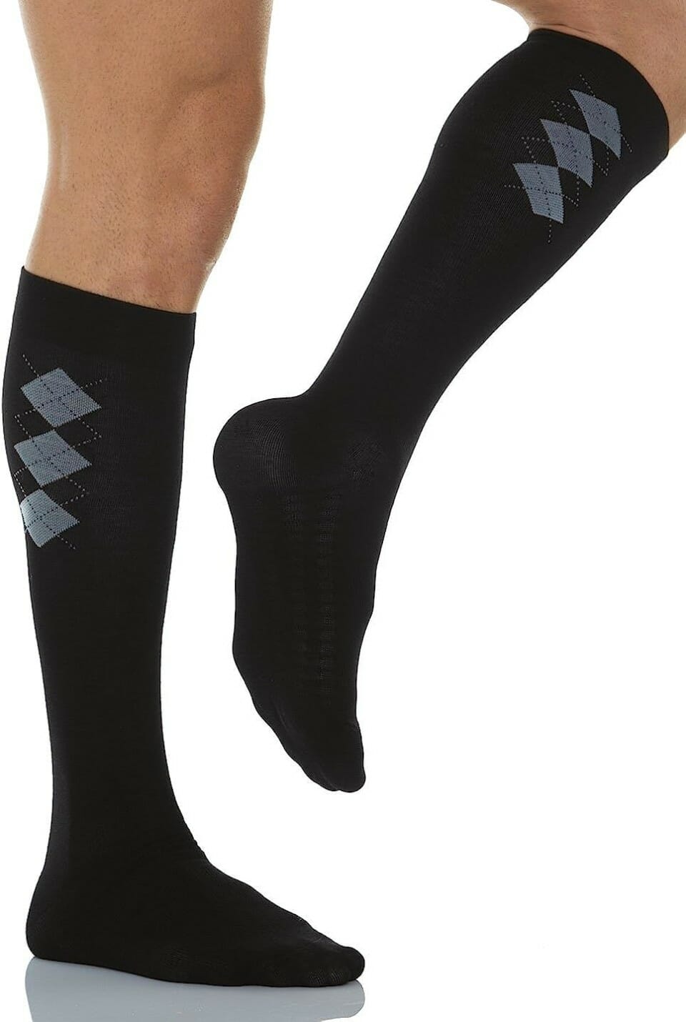 Argyle Cotton Knee-high Compression Socks 18-22 mmHg